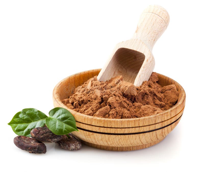 Van De Cacaopoeder En Cacao Bonen Stock Foto - Afbeelding bestaande uit ...