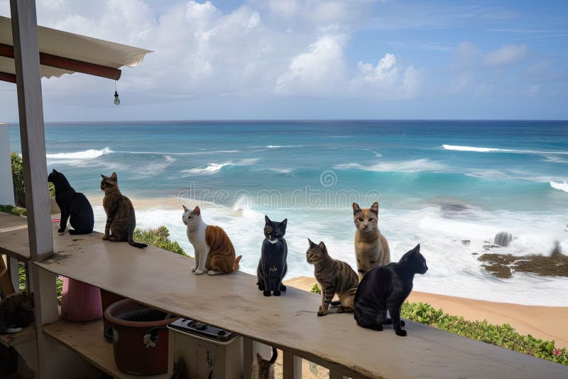 Cachette with View of the Ocean, Where Many Cats are Looking at the ...