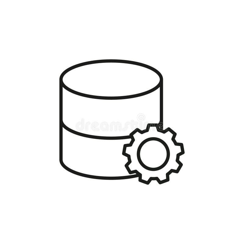 Caching Icon Flat Line Symbol Set Stock Illustration - Illustration of ...