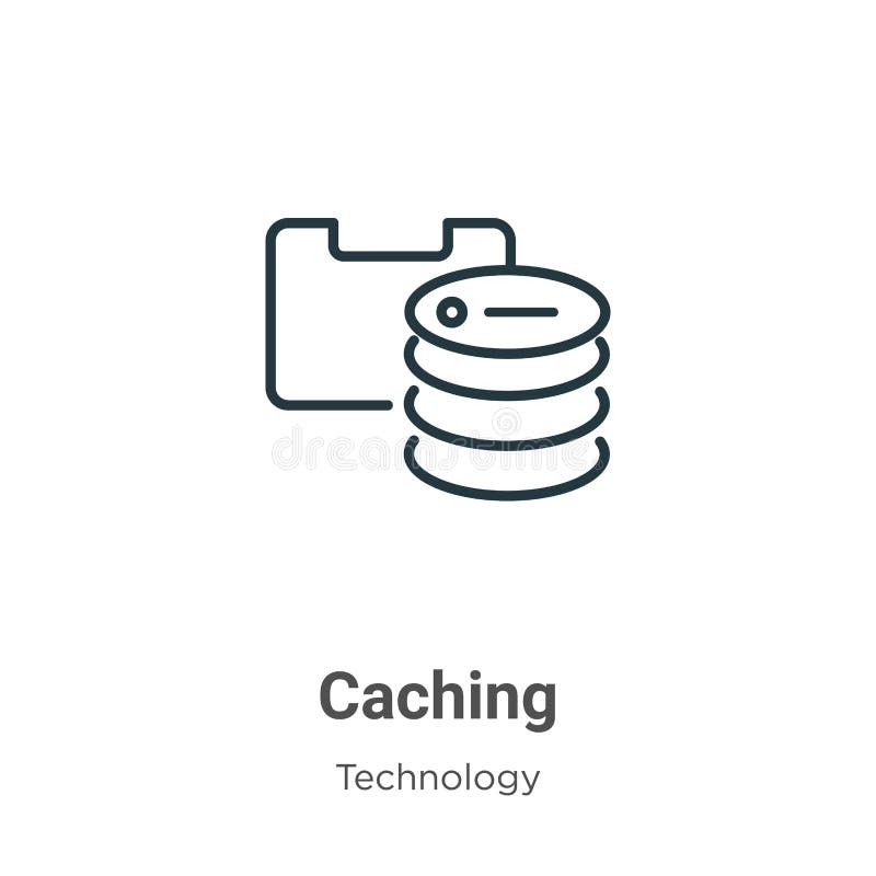 Caching Icon. Trendy Modern Flat Linear Vector Caching Icon on W Stock ...