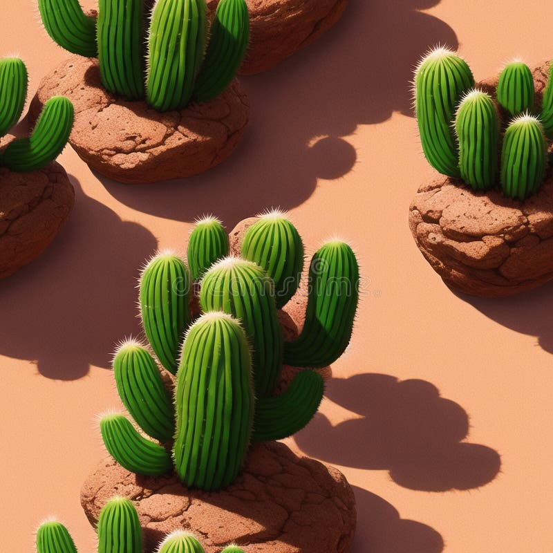 Cacti Seamless Repeat Pattern Design Cactuss for Textile Design Fabric ...