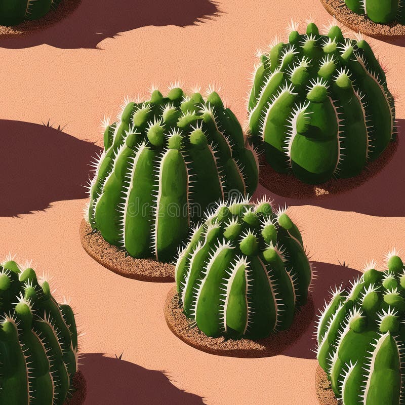 Cacti Seamless Repeat Pattern Design Cactuss for Textile Design Fabric ...