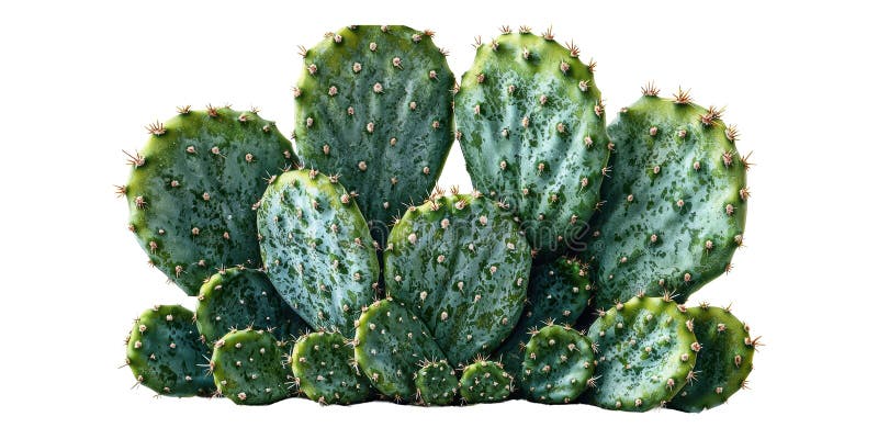 Cactus Cluster with Green Pads and Spines Isolated on Transparent ...
