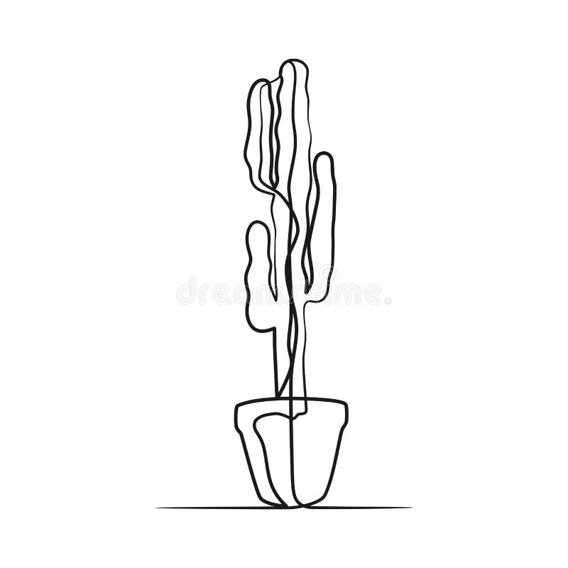Cactus Continuous One Line Drawing Stock Illustrations – 307 Cactus ...