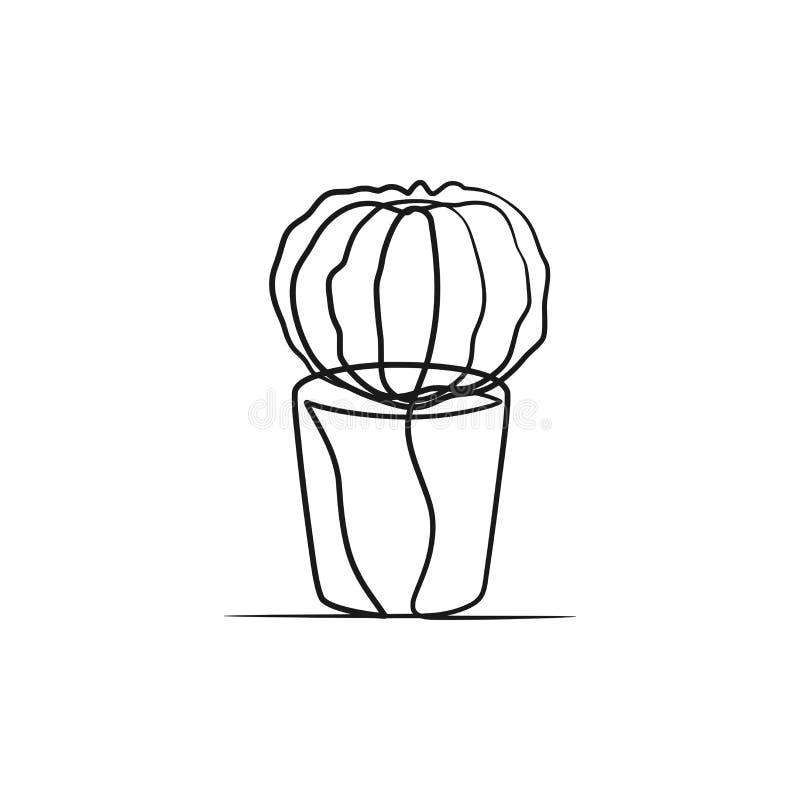Cactus Continuous One Line Art Drawing Stock Vector - Illustration of ...