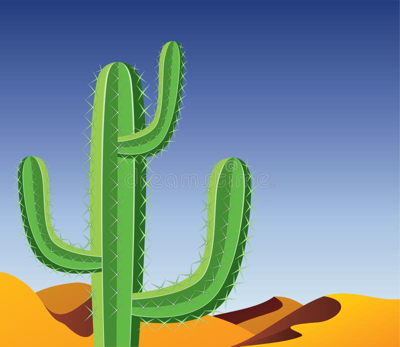 Cactus in desert stock vector. Illustration of nature - 18390213