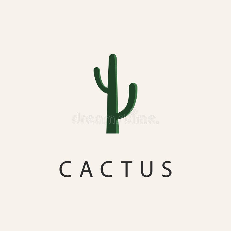 Cactus Design Art Logo Vector Illustration Stock Vector - Illustration ...