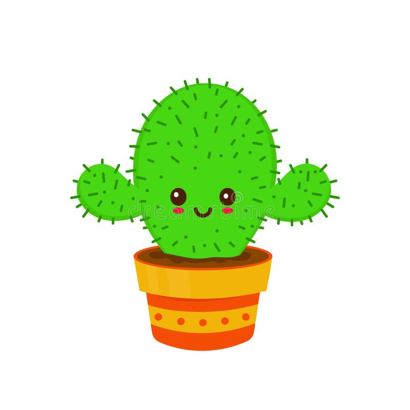 Cactus Divertido Feliz Sonriente Lindo Ilustración del Vector ...