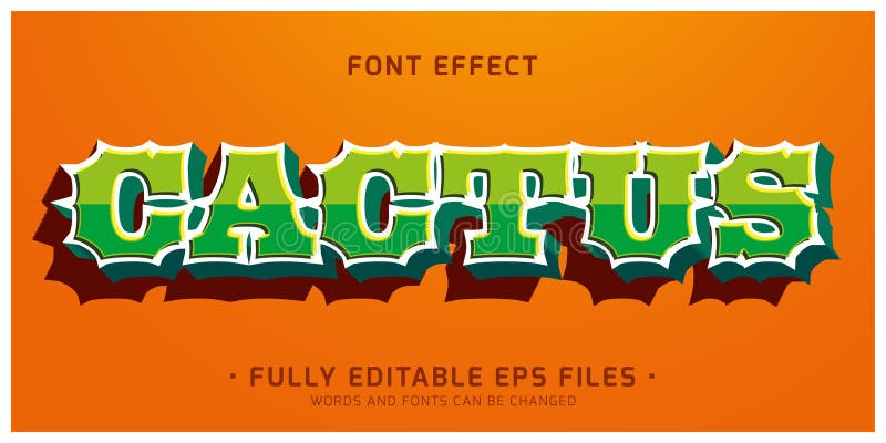 Cactus Editable Text Effect Stock Vector - Illustration of title ...