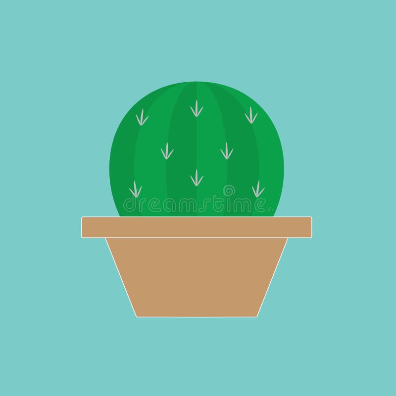 Cactus en maceta ilustración del vector. Ilustración de aislado - 99544204