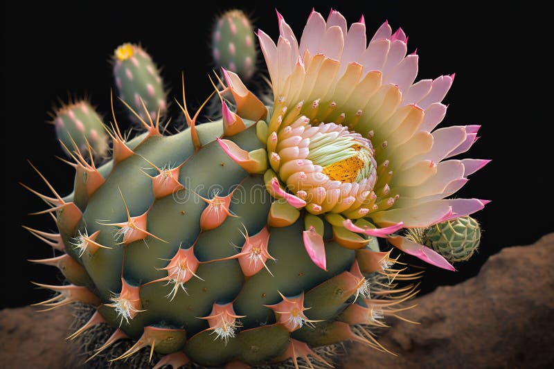 Cactus Flower Design, Generative AI. Stock Illustration - Illustration ...