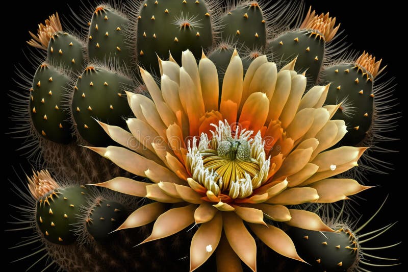 Cactus Flower Design, Generative AI. Stock Illustration - Illustration ...
