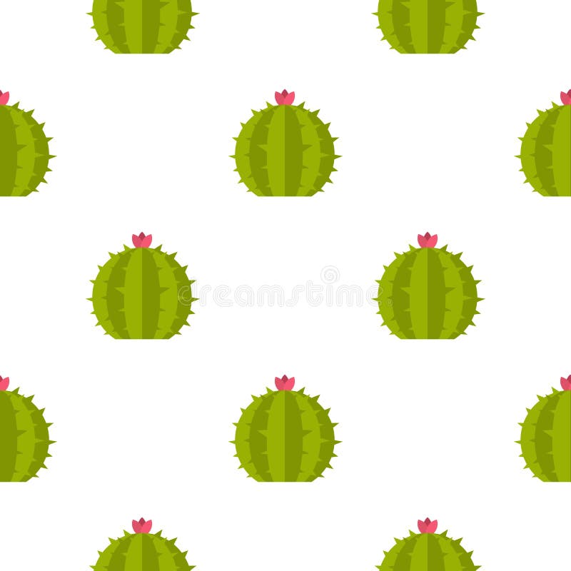 Cactus with Flower Pattern Seamless Stock Vector - Illustration of ...