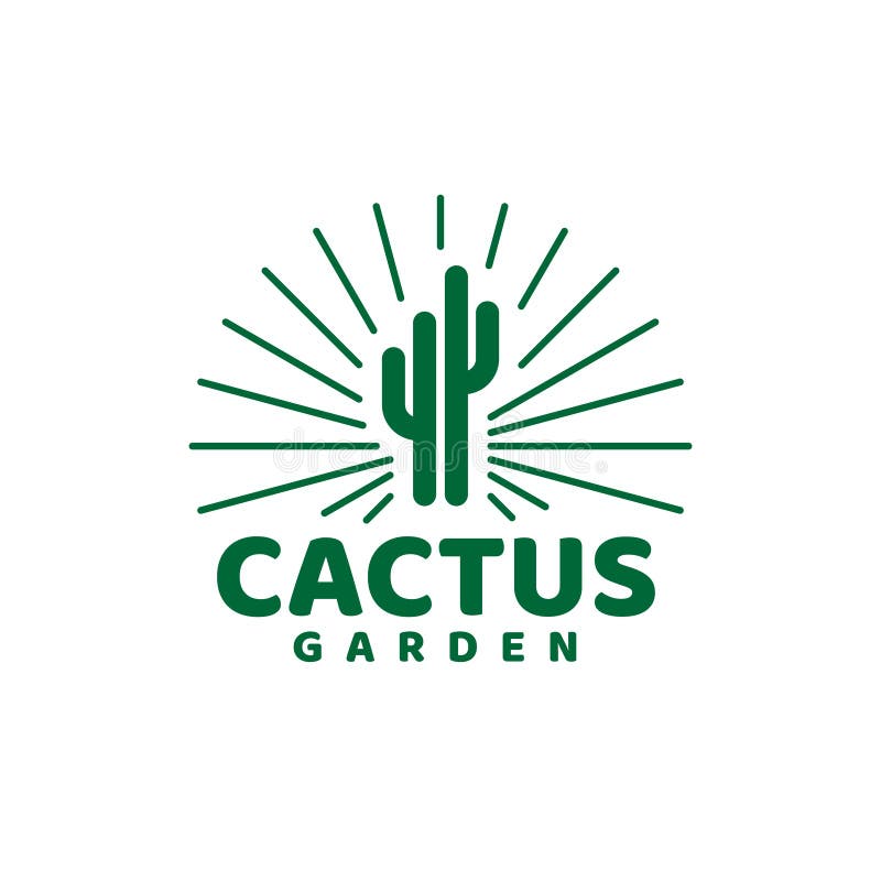 Cactus Garden Logo Design Vector Template Stock Vector - Illustration ...