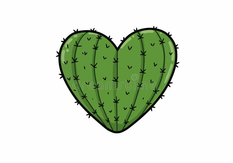 Cactus heart clipart stock illustration. Illustration of green - 367511636