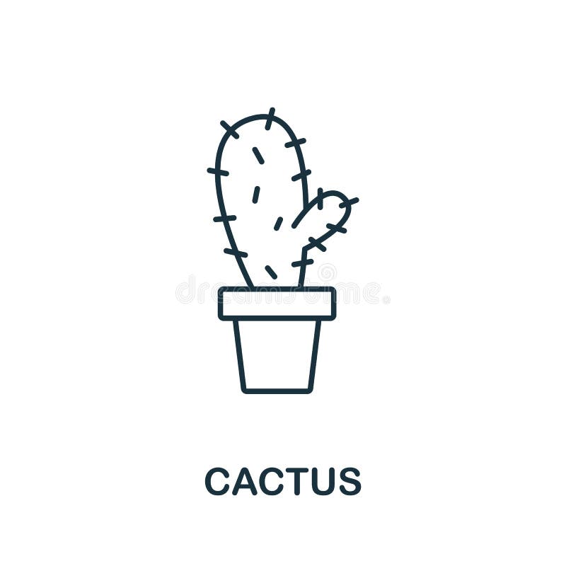 Cactus Icon from Garden Collection. Simple Line Cactus Icon for ...