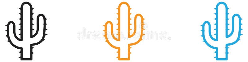Cactus Icon Vector Logo Set Collection for Web App Ui Stock Vector ...