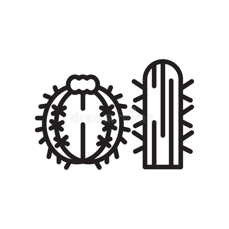 Cactus Icon Vector Sign and Symbol Isolated on White Background Stock ...