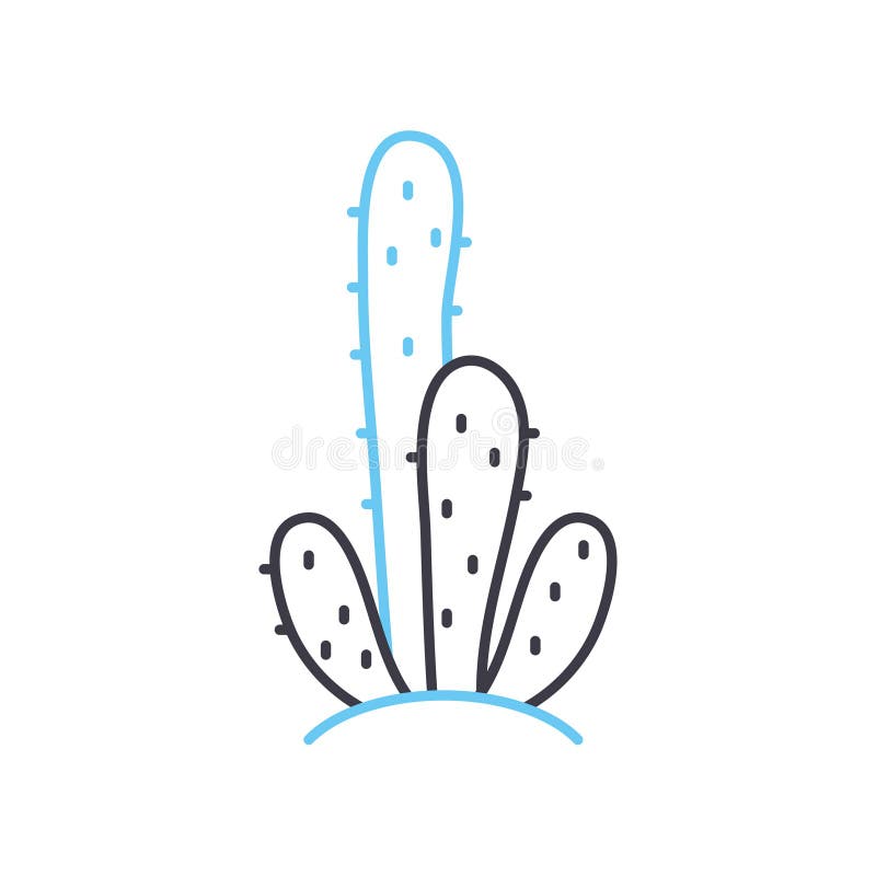Cactus Line Icon, Outline Symbol, Vector Illustration, Concept Sign ...