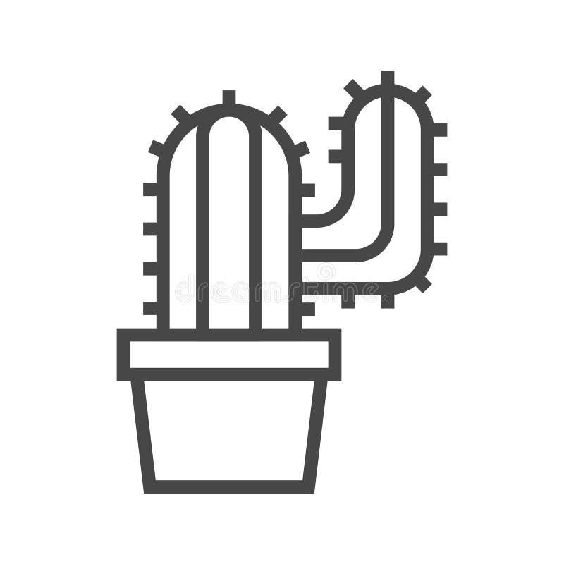 Cactus Line Icon stock vector. Illustration of single - 85313859