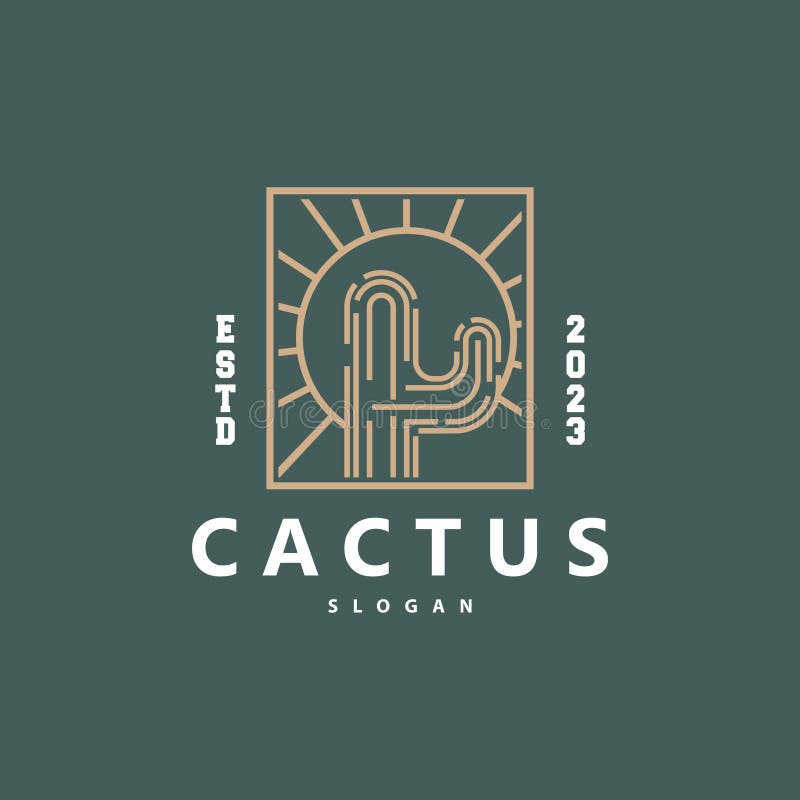 Cactus Logo, Desert Green Plant Vector Design Vector Illustration Stock ...