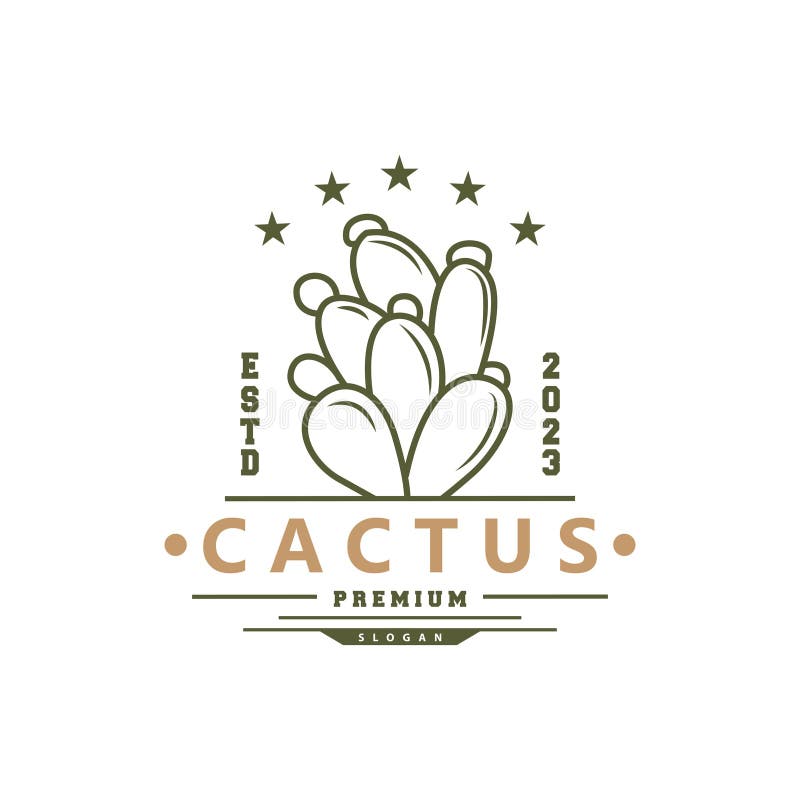 Cactus Logo, Desert Green Plant Vector Design Vector Illustration Stock ...