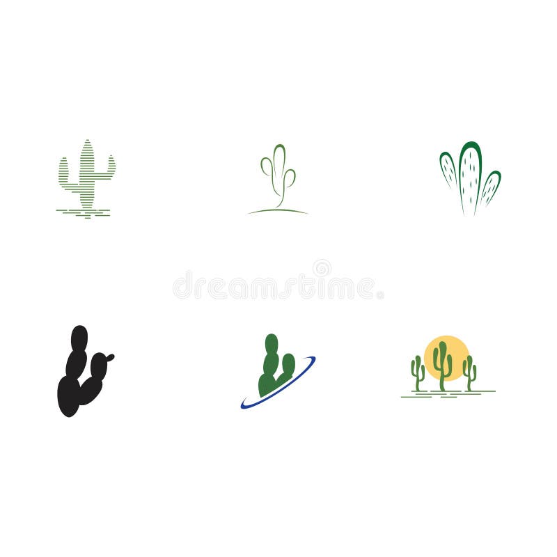 Cactus Logo Design Vector Illustrations Stock Vector - Illustration of ...