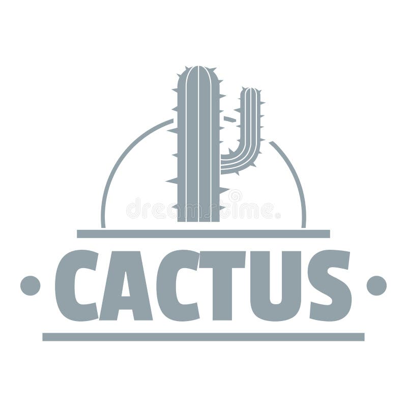 Cactus Logo, Simple Gray Style Stock Vector - Illustration of flower ...