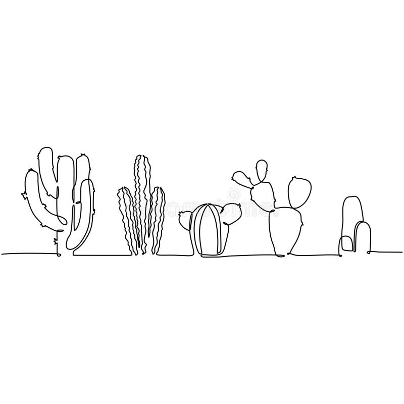 Cactus Line Art Stock Illustrations – 14,401 Cactus Line Art Stock ...