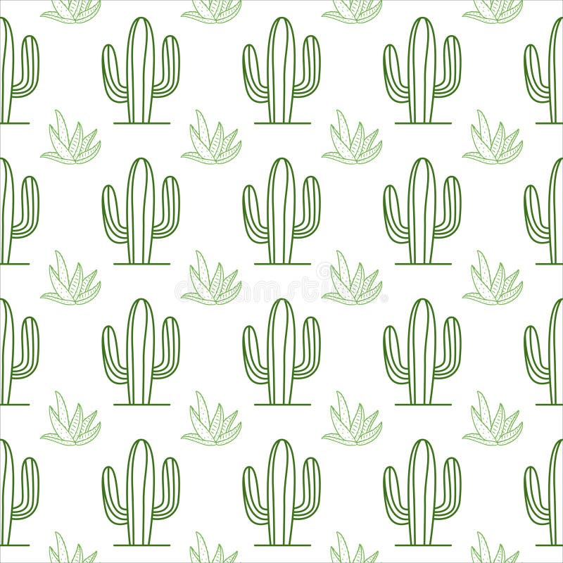Cactus Pattern. Colorful Cactus Pattern Design. Cactus Stock Vector ...