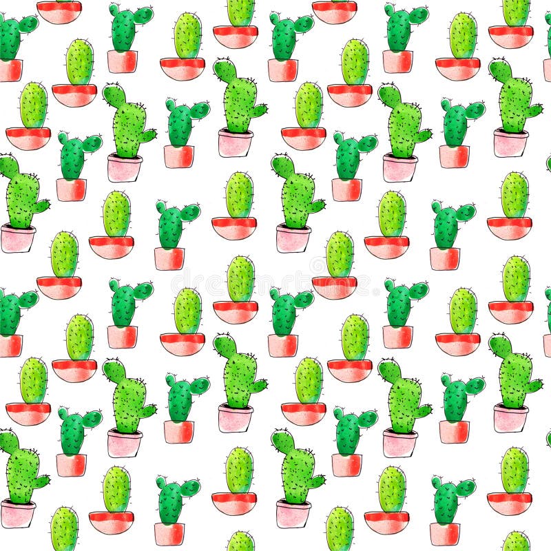 Cactus pattern design stock illustration. Illustration of cute - 93106649