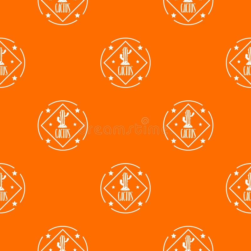 Cactus Pattern Vector Orange Stock Vector - Illustration of repeat ...