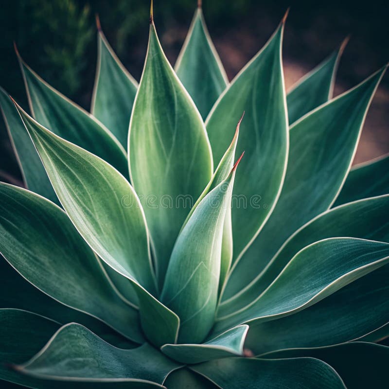 Cactus Plant Agave Attenuata with Detailed Texture Stock Illustration ...