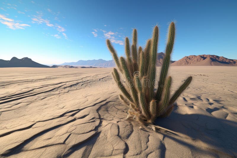 A Cactus Plant Flourishing in the Volcanic Ash Desert Stock Image ...
