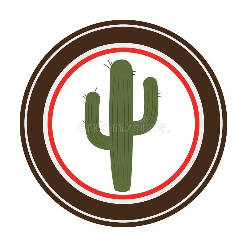 Cactus Plant Wild West Icon Stock Vector - Illustration of wild ...