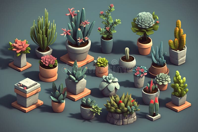 Cactus in a pot stock illustration. Illustration of green - 275500954