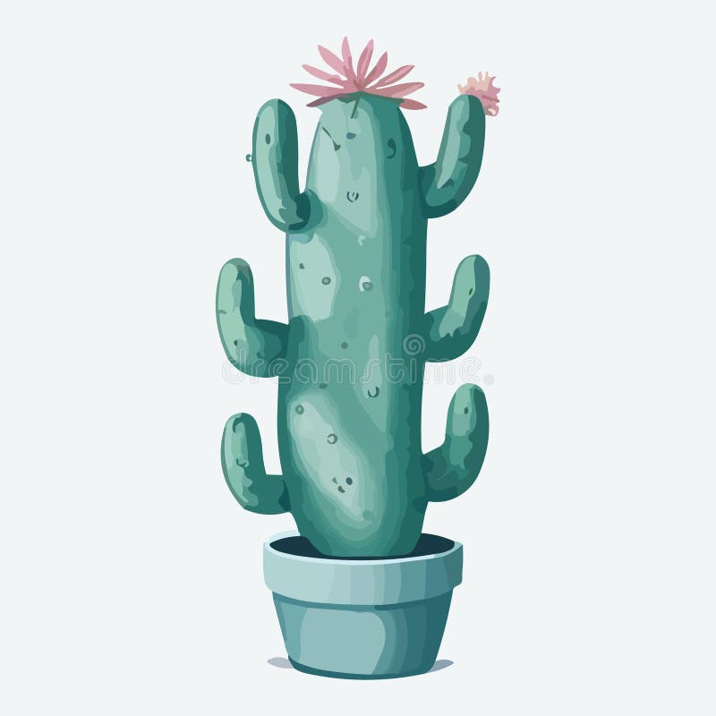 Cactus in a Pot. Vector Illustration in a Flat Style Stock Vector ...