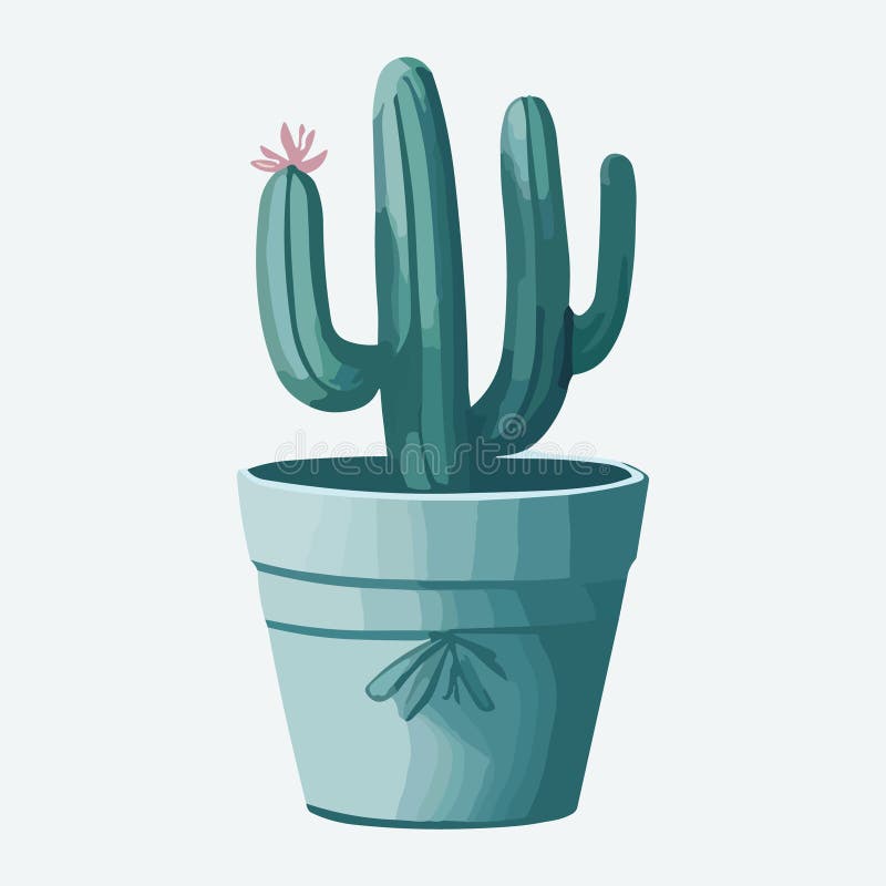 Cactus in a Pot. Vector Illustration in a Flat Style Stock Vector ...