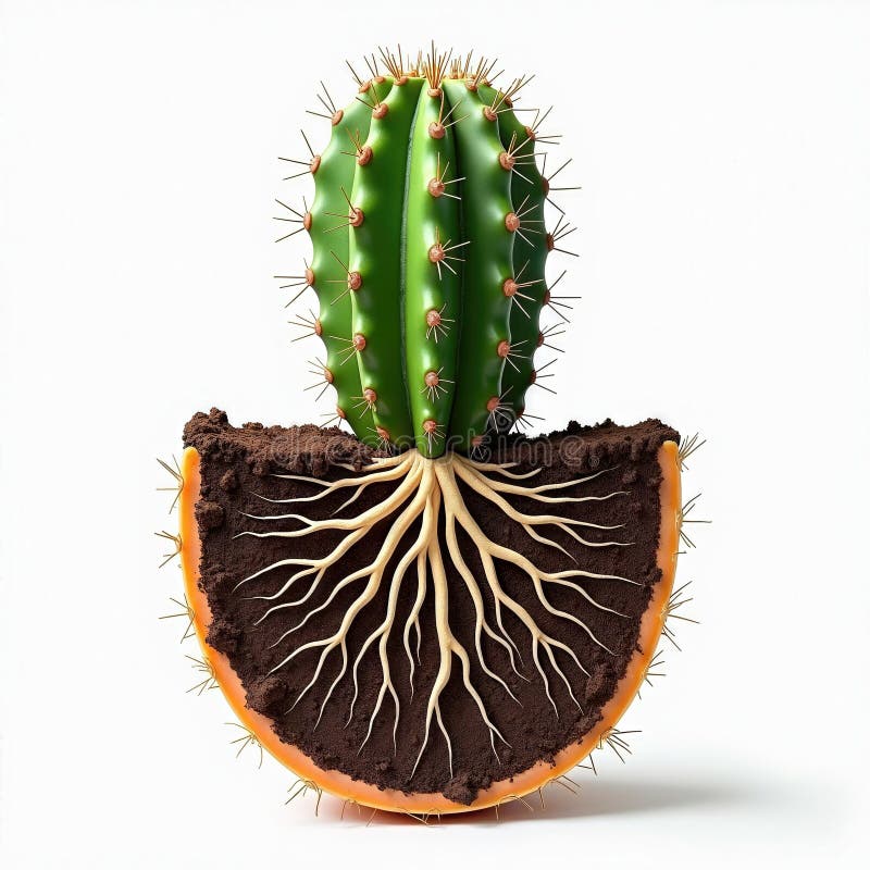 Cactus Root System stock illustration. Illustration of anatomy - 341826884