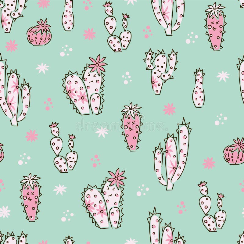 Cactus Repeating Pattern Stock Illustrations – 1,137 Cactus Repeating ...