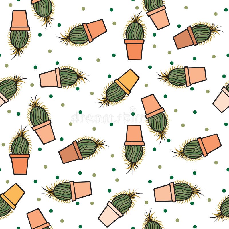 Cactus seamless pattern stock vector. Illustration of design - 190571659