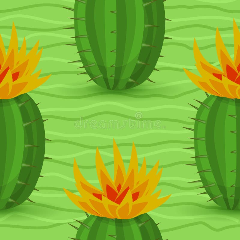 Cactus seamless pattern. stock vector. Illustration of cartoon - 71395924