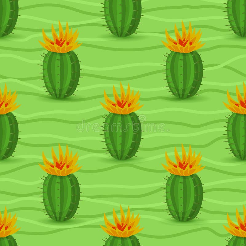 Cactus seamless pattern. stock vector. Illustration of flower - 72146187