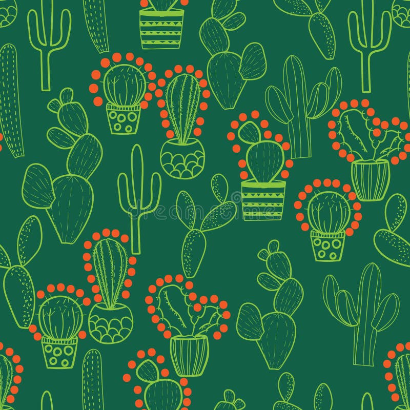 Cactus Repeating Pattern Stock Illustrations – 1,191 Cactus Repeating ...