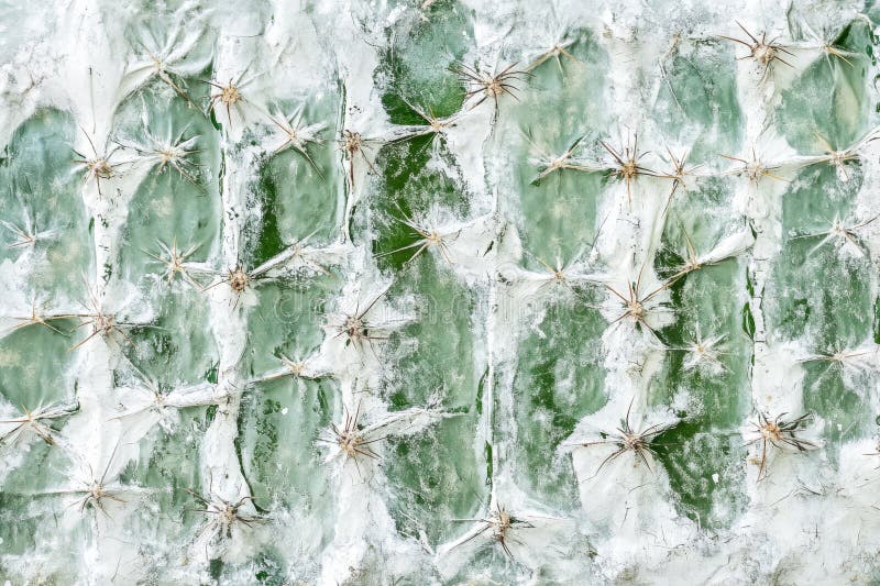 Cactus Skin Texture with Spiky Thorns, Shades of Green and White ...