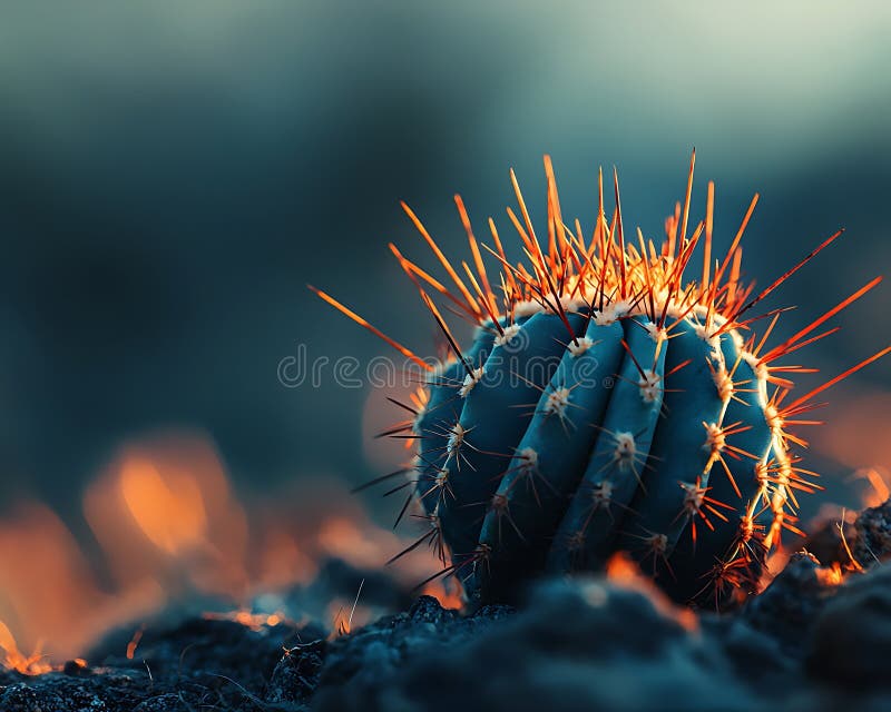 Cactus Spines Macro, Sharp Textures in a Minimalist Desert Theme. Stock Illustration ...