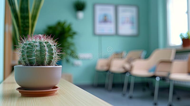 Cactus on the Table in the Office of the Proctologist Stock Image ...