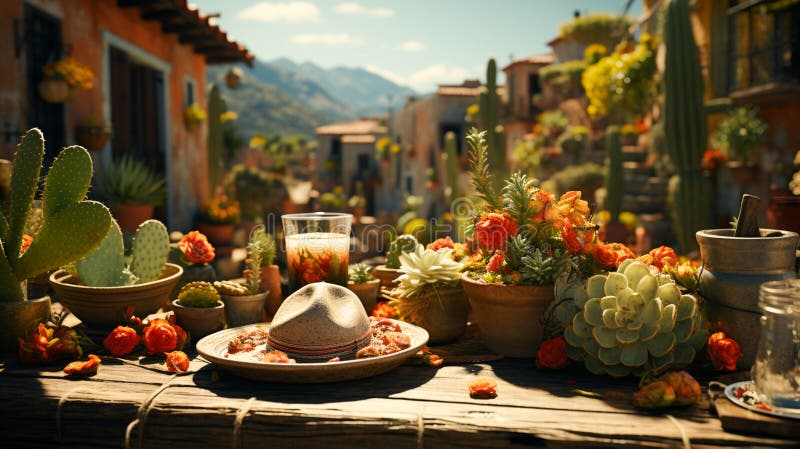 Cactus, Tacos, Mexico, Cinco De Mayo Stock Illustration - Illustration ...