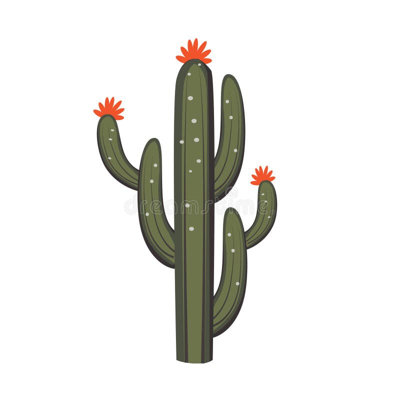 Cactus Vector Art, Cactus Tree Flower Vector Isolated Stock Vector ...