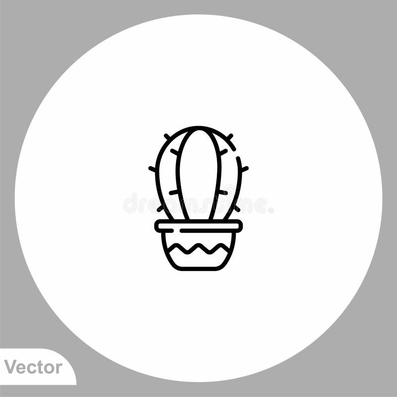Cactus Vector Icon Sign Symbol Stock Vector - Illustration of green ...